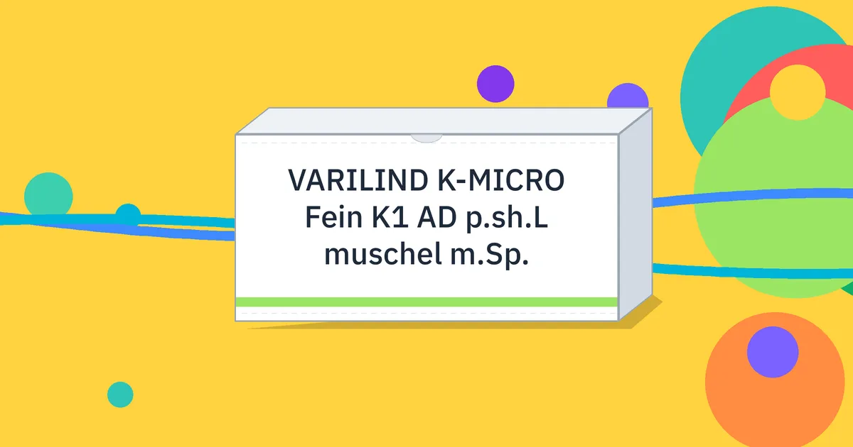 Symbolbild: Packung mit der Aufschrift VARILIND K-MICRO Fein K1 AD p.sh.L muschel m.Sp. (PZN 20558201) – Verfügbarkeit und Bezug in Apotheken in Frankfurt am Main