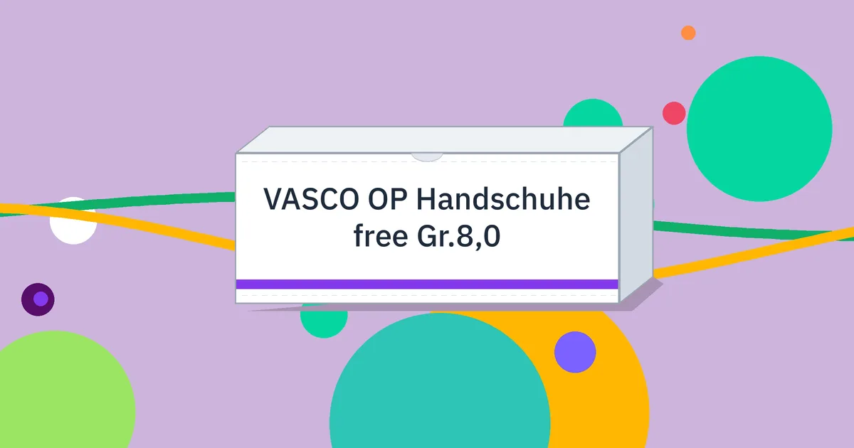 Symbolbild: Packung mit der Aufschrift VASCO OP Handschuhe free Gr.8,0 (PZN 03736204) – Verfügbarkeit und Bezug in Apotheken in Frankfurt am Main