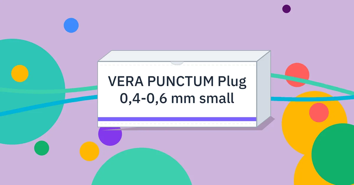 Symbolbild: Packung mit der Aufschrift VERA PUNCTUM Plug 0,4-0,6 mm small (PZN 17274345) – Verfügbarkeit und Bezug in Apotheken in Frankfurt am Main