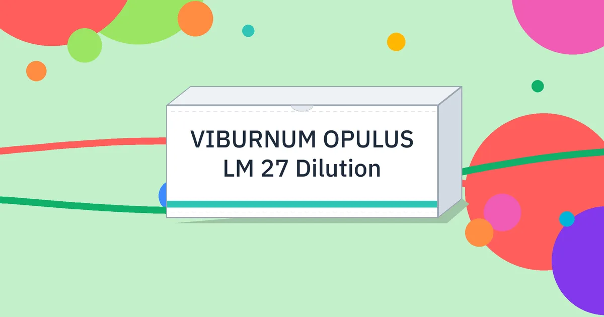 Symbolbild: Packung mit der Aufschrift VIBURNUM OPULUS LM 27 Dilution (PZN 13271249) – Verfügbarkeit und Bezug in Apotheken in Frankfurt am Main