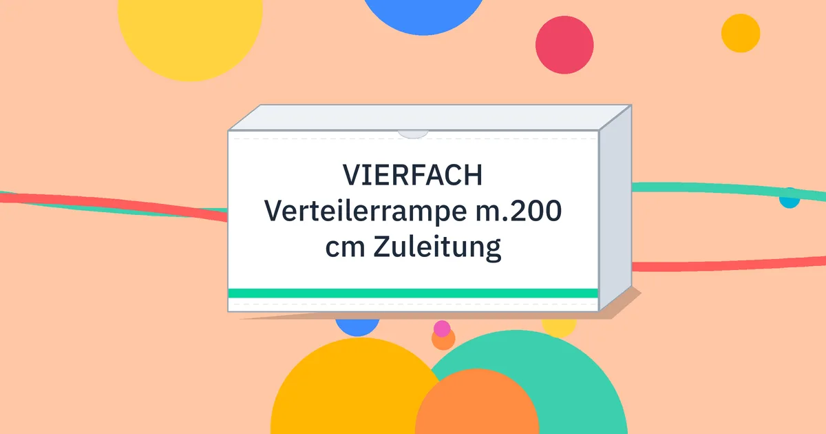 Symbolbild: Packung mit der Aufschrift VIERFACH Verteilerrampe m.200 cm Zuleitung (PZN 09381015) – Verfügbarkeit und Bezug in Apotheken in Frankfurt am Main