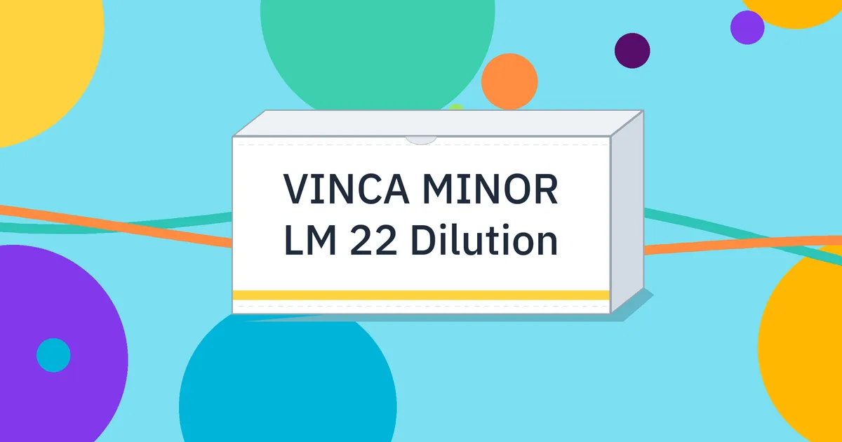 Symbolbild: Packung mit der Aufschrift VINCA MINOR LM 22 Dilution (PZN 13273840) – Verfügbarkeit und Bezug in Apotheken in Frankfurt am Main