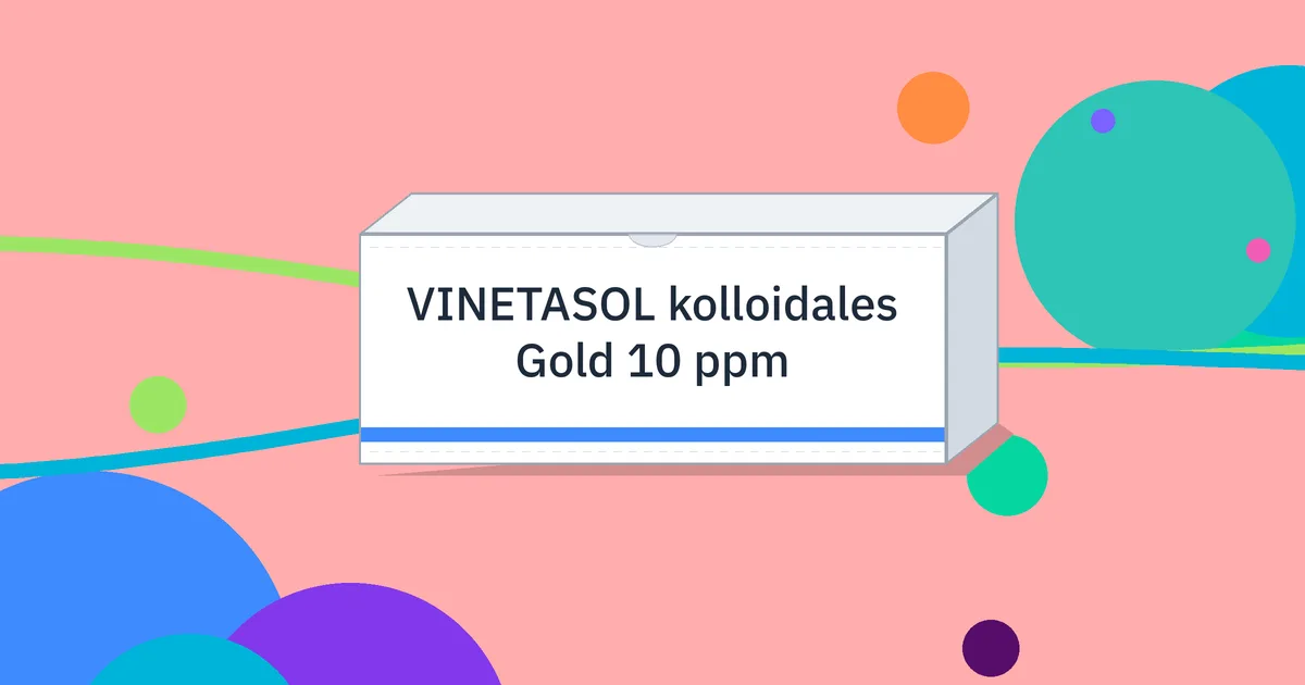 Symbolbild: Packung mit der Aufschrift VINETASOL kolloidales Gold 10 ppm (PZN 18391739) – Verfügbarkeit und Bezug in Apotheken in Frankfurt am Main