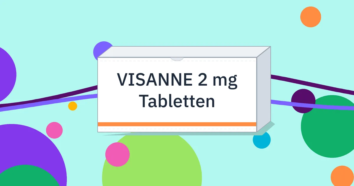 Symbolbild: Packung mit der Aufschrift VISANNE 2 mg Tabletten (PZN 01174908) – Verfügbarkeit und Bezug in Apotheken in Frankfurt am Main