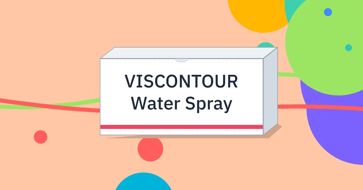 Symbolbild: Packung mit der Aufschrift VISCONTOUR Water Spray (PZN 09891868) – Verfügbarkeit und Bezug in Apotheken in Frankfurt am Main