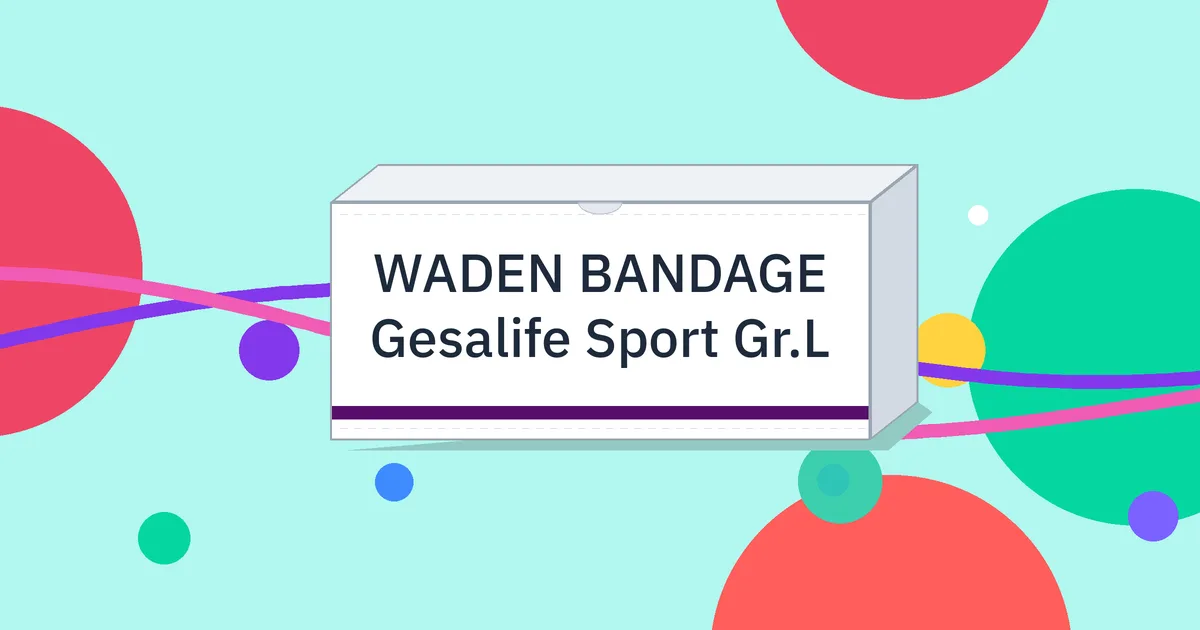 Symbolbild: Packung mit der Aufschrift WADEN BANDAGE Gesalife Sport Gr.L (PZN 03862096) – Verfügbarkeit und Bezug in Apotheken in Frankfurt am Main