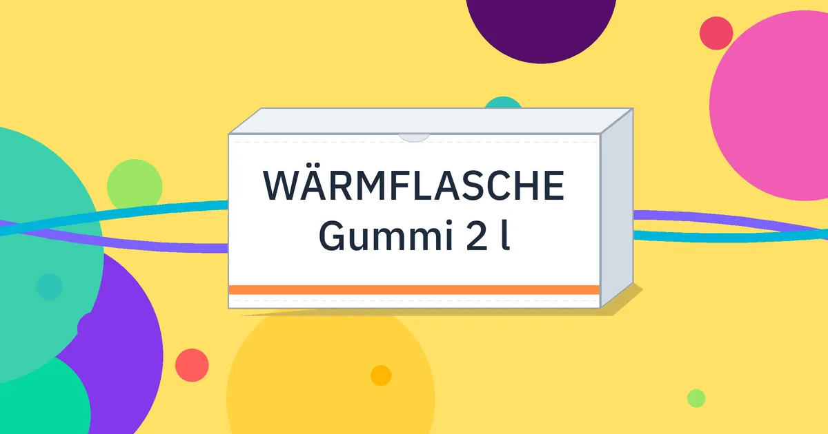 Symbolbild: Packung mit der Aufschrift WÄRMFLASCHE Gummi 2 l (PZN 20516674) – Verfügbarkeit und Bezug in Apotheken in Frankfurt am Main
