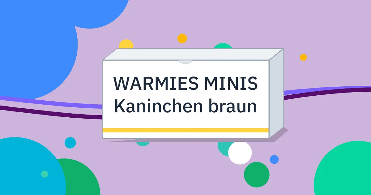 Symbolbild: Packung mit der Aufschrift WARMIES MINIS Kaninchen braun (PZN 18206624) – Verfügbarkeit und Bezug in Apotheken in Frankfurt am Main