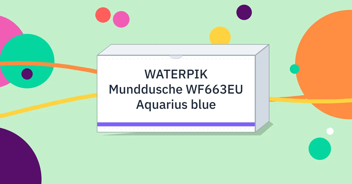 Symbolbild: Packung mit der Aufschrift WATERPIK Munddusche WF663EU Aquarius blue (PZN 19506110) – Verfügbarkeit und Bezug in Apotheken in Frankfurt am Main