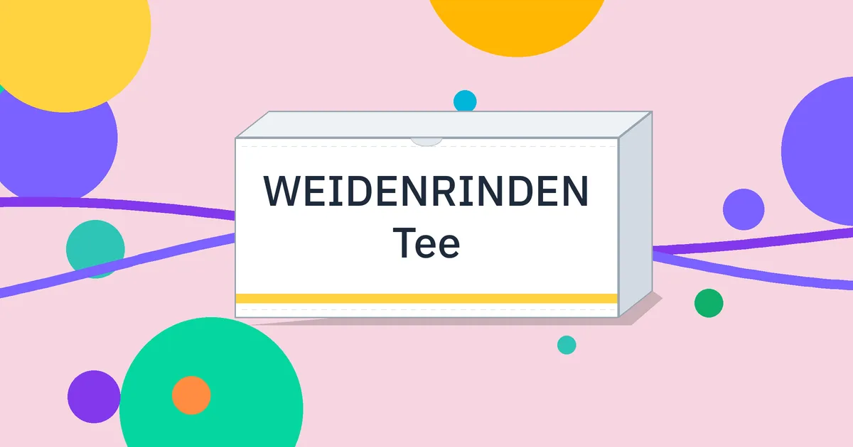Symbolbild: Packung mit der Aufschrift WEIDENRINDEN Tee (PZN 19550252) – Verfügbarkeit und Bezug in Apotheken in Frankfurt am Main