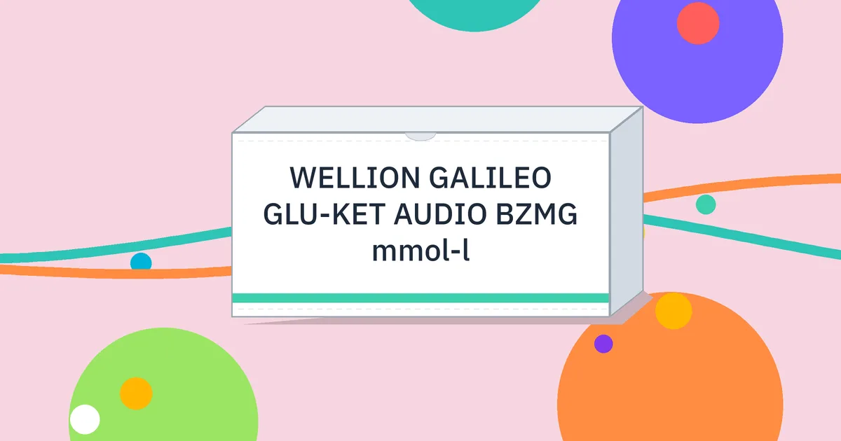 Symbolbild: Packung mit der Aufschrift WELLION GALILEO GLU-KET AUDIO BZMG mmol-l (PZN 19207212) – Verfügbarkeit und Bezug in Apotheken in Frankfurt am Main