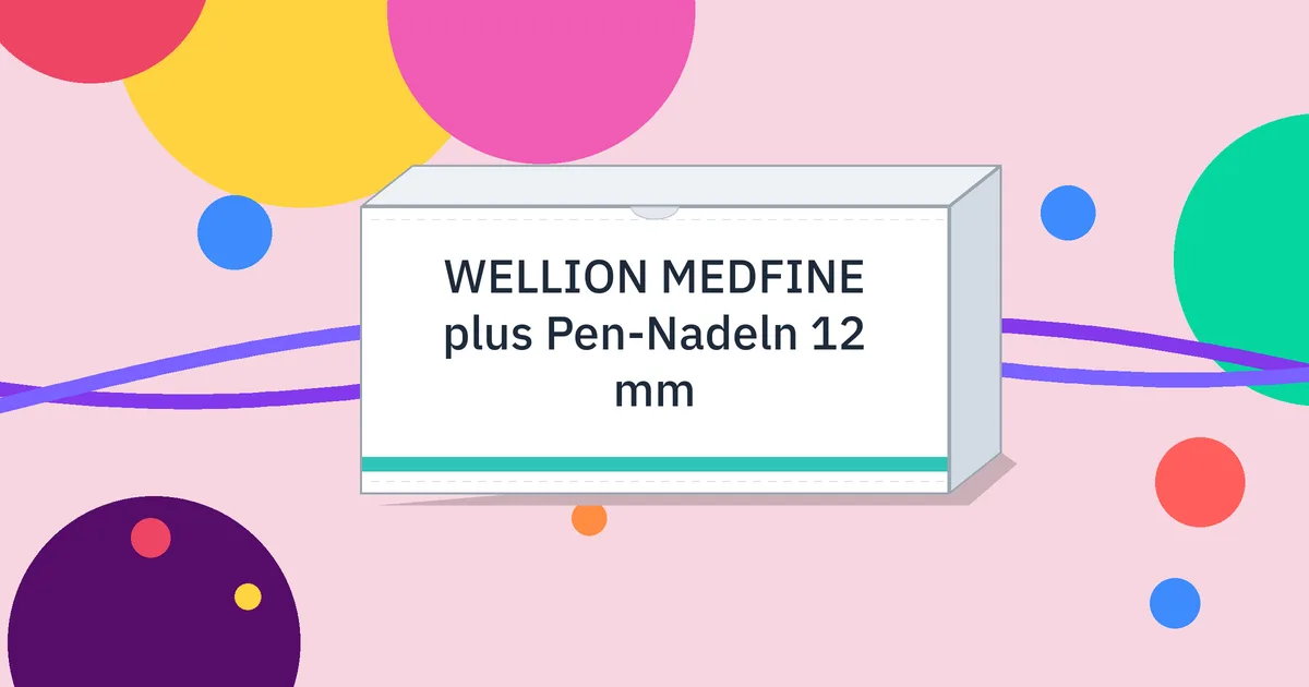 Symbolbild: Packung mit der Aufschrift WELLION MEDFINE plus Pen-Nadeln 12 mm (PZN 07105819) – Verfügbarkeit und Bezug in Apotheken in Frankfurt am Main