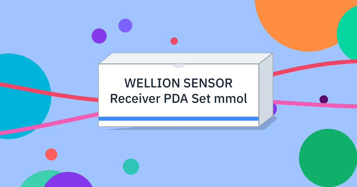 Symbolbild: Packung mit der Aufschrift WELLION SENSOR Receiver PDA Set mmol (PZN 18115991) – Verfügbarkeit und Bezug in Apotheken in Frankfurt am Main
