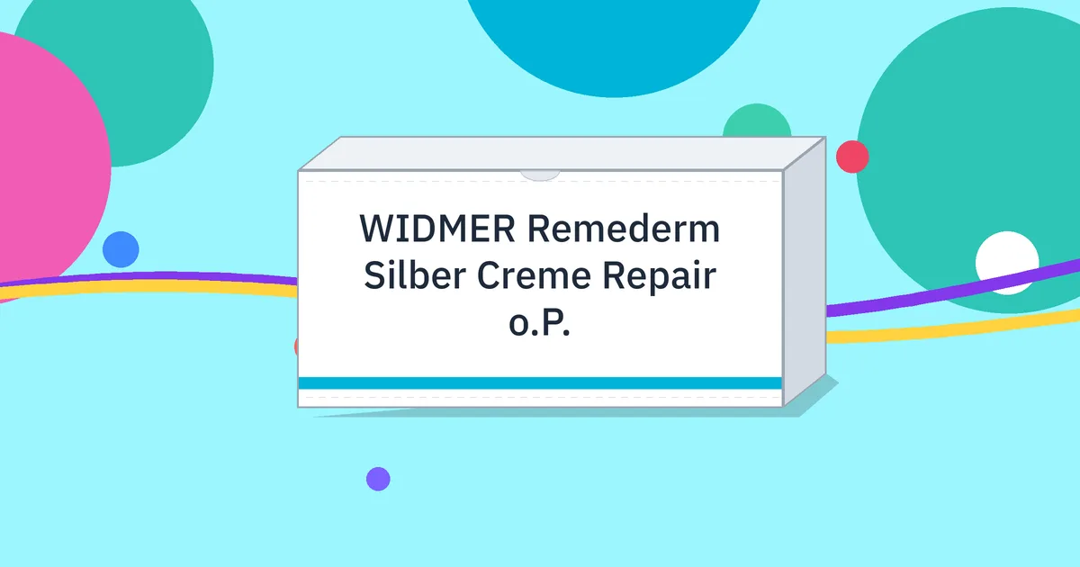 Symbolbild: Packung mit der Aufschrift WIDMER Remederm Silber Creme Repair o.P. (PZN 02032926) – Verfügbarkeit und Bezug in Apotheken in Frankfurt am Main
