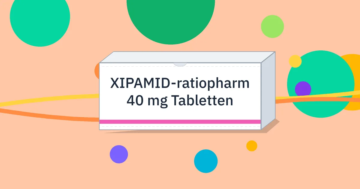 Symbolbild: Packung mit der Aufschrift XIPAMID-ratiopharm 40 mg Tabletten (PZN 03691772) – Verfügbarkeit und Bezug in Apotheken in Frankfurt am Main