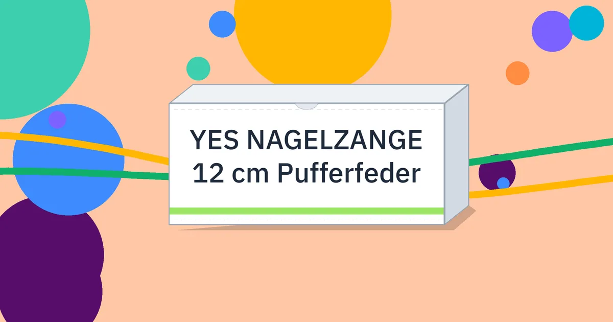 Symbolbild: Packung mit der Aufschrift YES NAGELZANGE 12 cm Pufferfeder (PZN 14220461) – Verfügbarkeit und Bezug in Apotheken in Frankfurt am Main