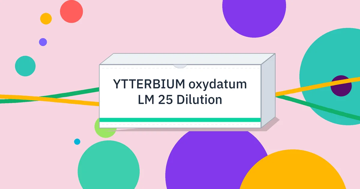 Symbolbild: Packung mit der Aufschrift YTTERBIUM oxydatum LM 25 Dilution (PZN 13287204) – Verfügbarkeit und Bezug in Apotheken in Frankfurt am Main
