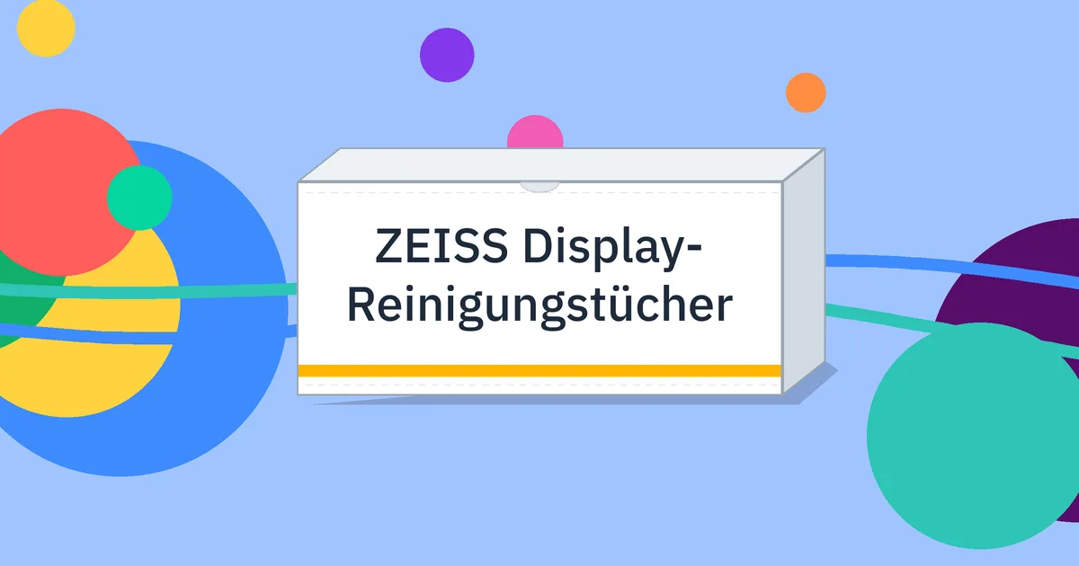 Symbolbild: Packung mit der Aufschrift ZEISS Display-Reinigungstücher (PZN 16914280) – Verfügbarkeit und Bezug in Apotheken in Frankfurt am Main