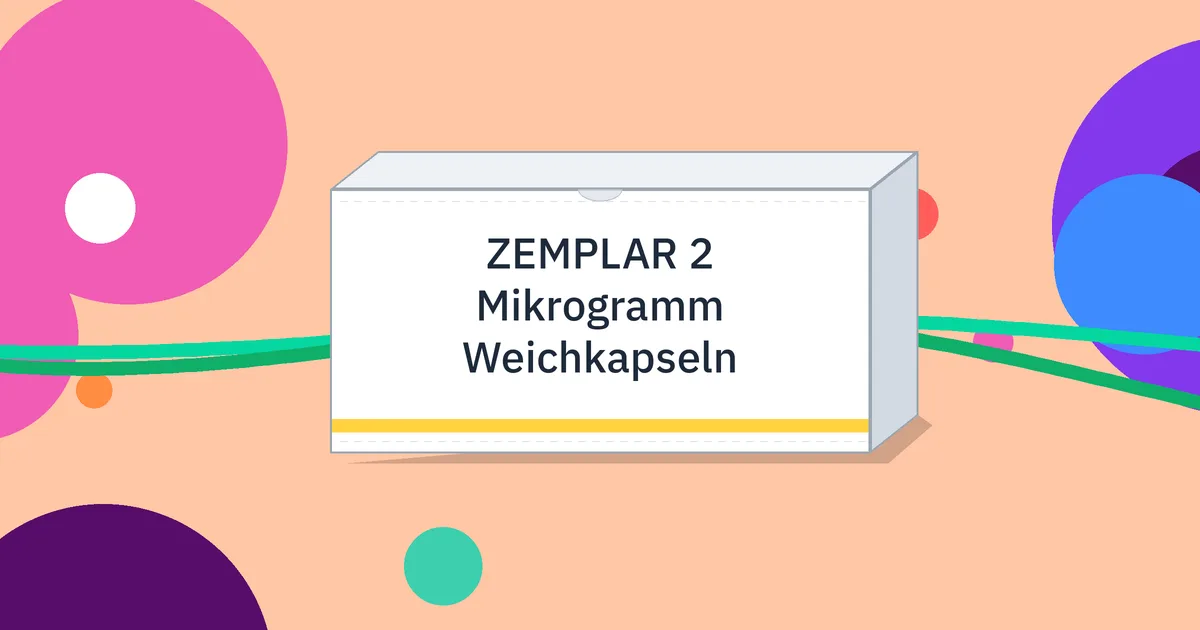 Symbolbild: Packung mit der Aufschrift ZEMPLAR 2 Mikrogramm Weichkapseln (PZN 11034031) – Verfügbarkeit und Bezug in Apotheken in Frankfurt am Main