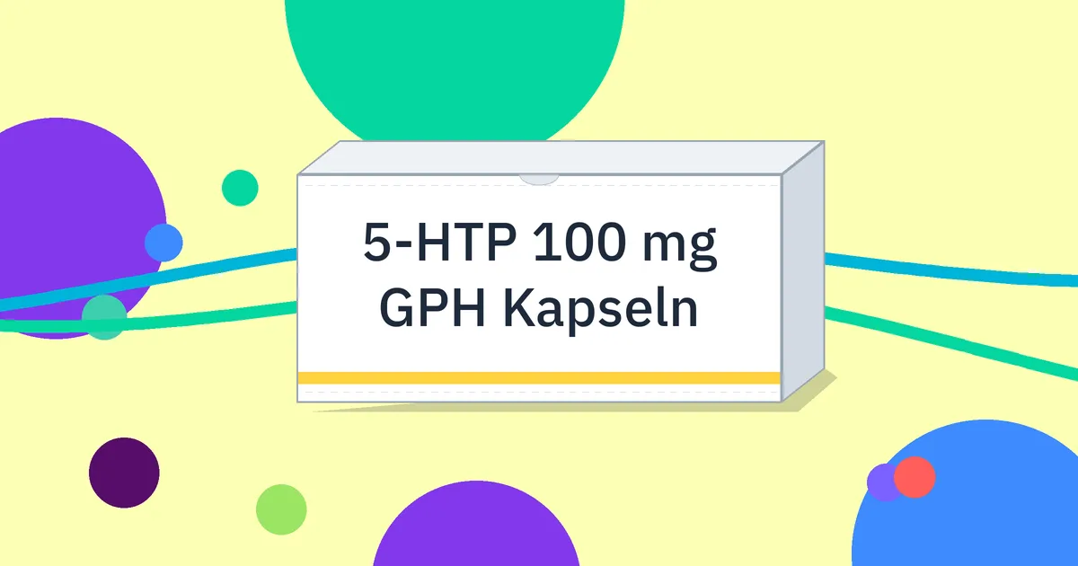 Symbolbild: Packung mit der Aufschrift 5-HTP 100 mg GPH Kapseln (PZN 13359547) – Verfügbarkeit und Bezug in Apotheken in Frankfurt am Main