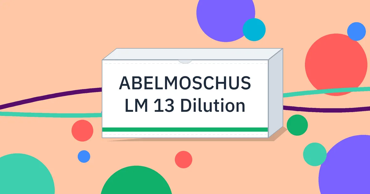 Symbolbild: Packung mit der Aufschrift ABELMOSCHUS LM 13 Dilution (PZN 12750203) – Verfügbarkeit und Bezug in Apotheken in Frankfurt am Main