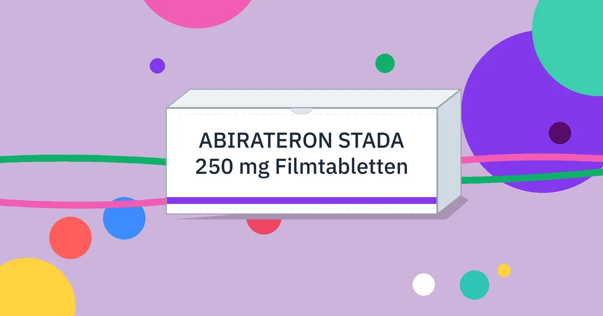 Symbolbild: Packung mit der Aufschrift ABIRATERON STADA 250 mg Filmtabletten (PZN 19181197) – Verfügbarkeit und Bezug in Apotheken in Frankfurt am Main