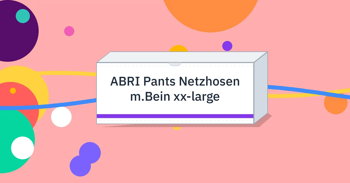 Symbolbild: Packung mit der Aufschrift ABRI Pants Netzhosen m.Bein xx-large (PZN 07704017) – Verfügbarkeit und Bezug in Apotheken in Frankfurt am Main