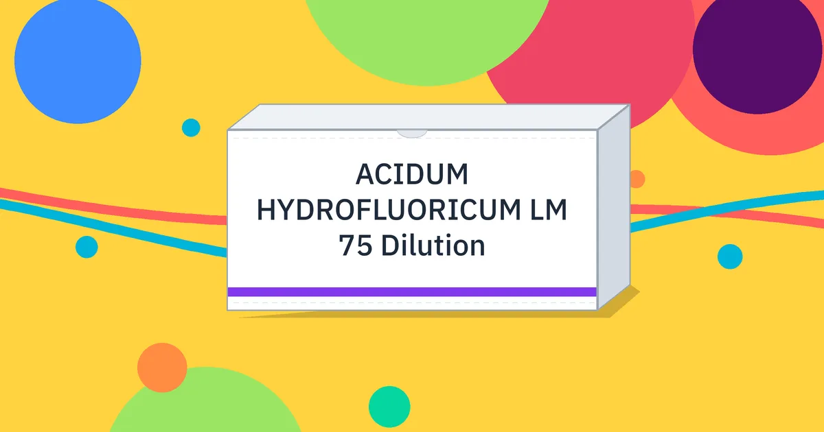 Symbolbild: Packung mit der Aufschrift ACIDUM HYDROFLUORICUM LM 75 Dilution (PZN 13500655) – Verfügbarkeit und Bezug in Apotheken in Frankfurt am Main
