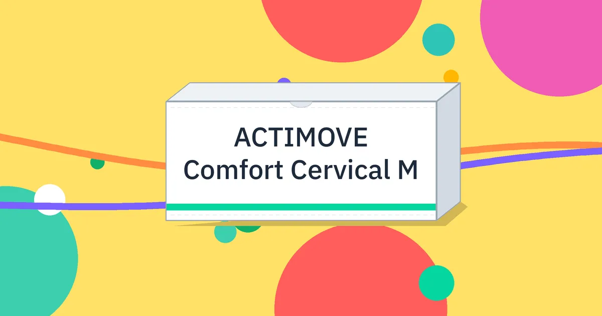 Symbolbild: Packung mit der Aufschrift ACTIMOVE Comfort Cervical M (PZN 04836020) – Verfügbarkeit und Bezug in Apotheken in Frankfurt am Main