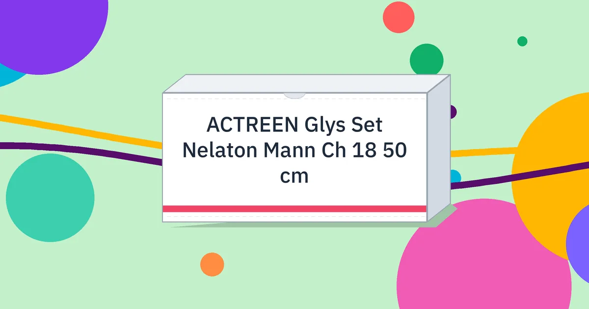 Symbolbild: Packung mit der Aufschrift ACTREEN Glys Set Nelaton Mann Ch 18 50 cm (PZN 00582031) – Verfügbarkeit und Bezug in Apotheken in Frankfurt am Main