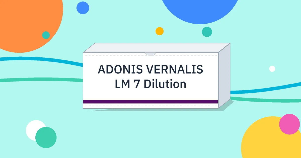 Symbolbild: Packung mit der Aufschrift ADONIS VERNALIS LM 7 Dilution (PZN 12754833) – Verfügbarkeit und Bezug in Apotheken in Frankfurt am Main