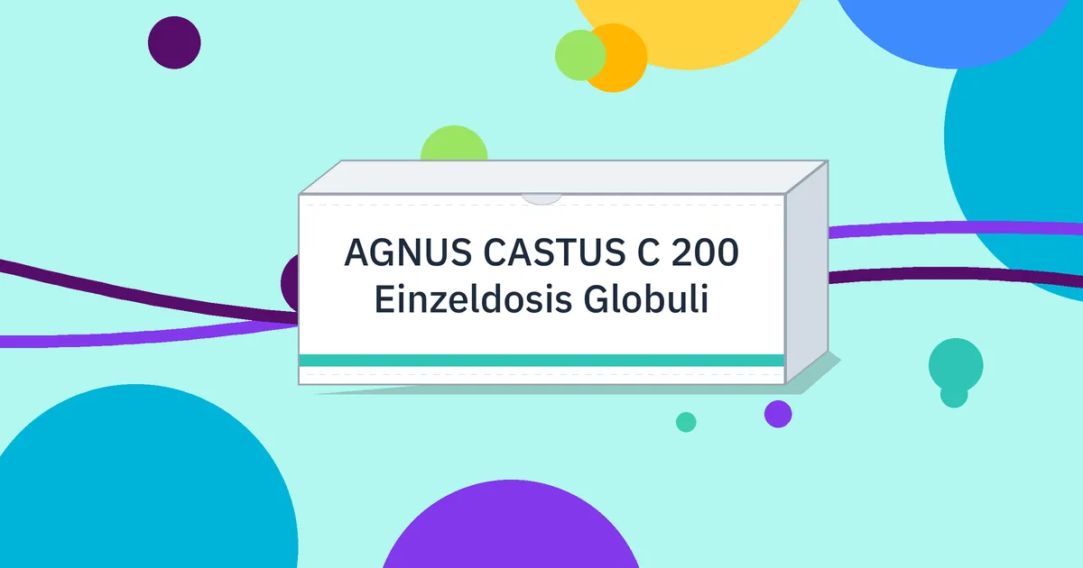 Symbolbild: Packung mit der Aufschrift AGNUS CASTUS C 200 Einzeldosis Globuli (PZN 02692870) – Verfügbarkeit und Bezug in Apotheken in Frankfurt am Main