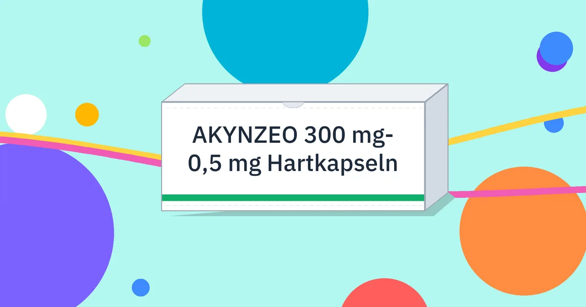 Symbolbild: Packung mit der Aufschrift AKYNZEO 300 mg-0,5 mg Hartkapseln (PZN 12595895) – Verfügbarkeit und Bezug in Apotheken in Frankfurt am Main