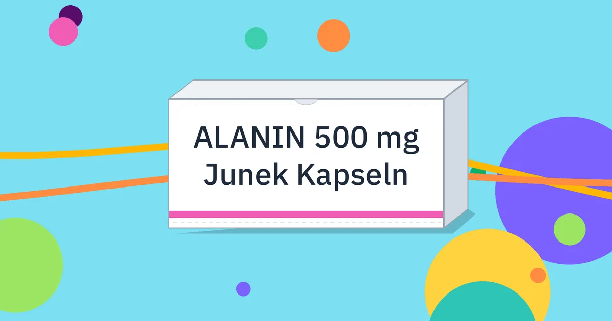 Symbolbild: Packung mit der Aufschrift ALANIN 500 mg Junek Kapseln (PZN 00132055) – Verfügbarkeit und Bezug in Apotheken in Frankfurt am Main
