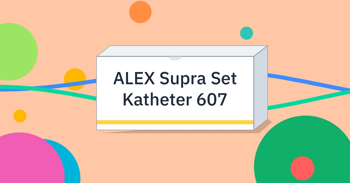 Symbolbild: Packung mit der Aufschrift ALEX Supra Set Katheter 607 (PZN 06441188) – Verfügbarkeit und Bezug in Apotheken in Frankfurt am Main