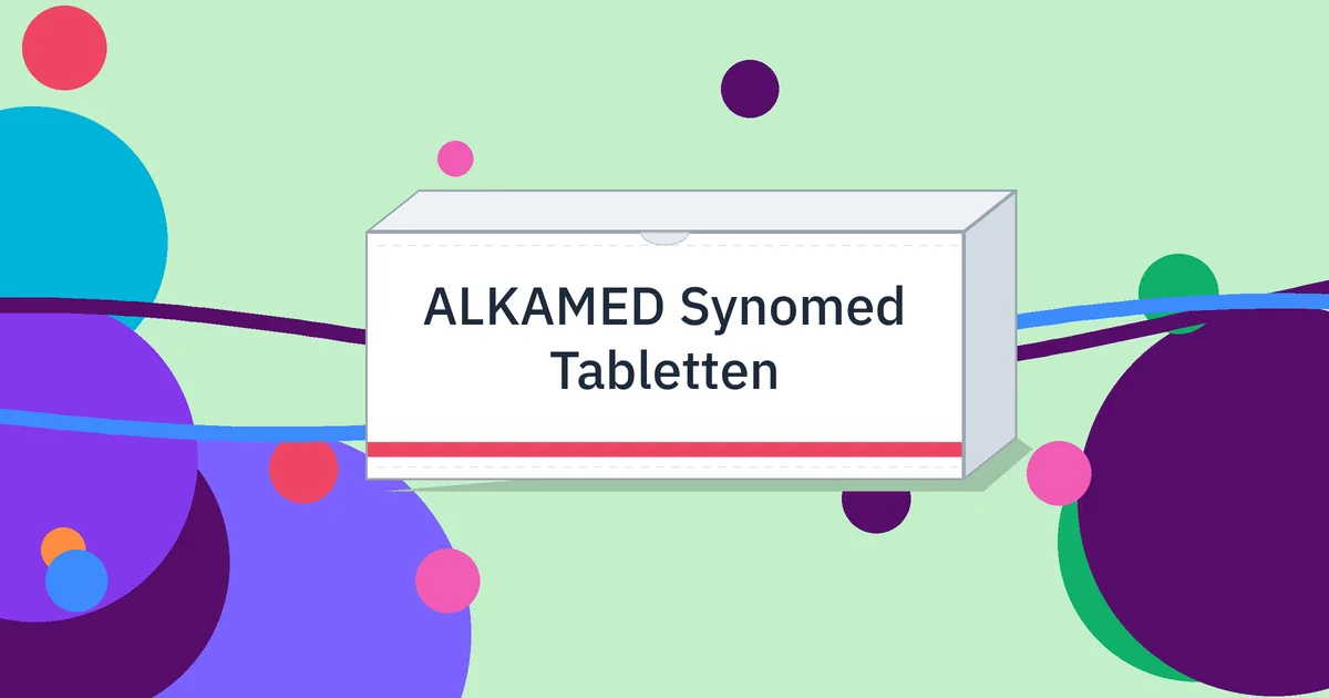 Symbolbild: Packung mit der Aufschrift ALKAMED Synomed Tabletten (PZN 02833448) – Verfügbarkeit und Bezug in Apotheken in Frankfurt am Main