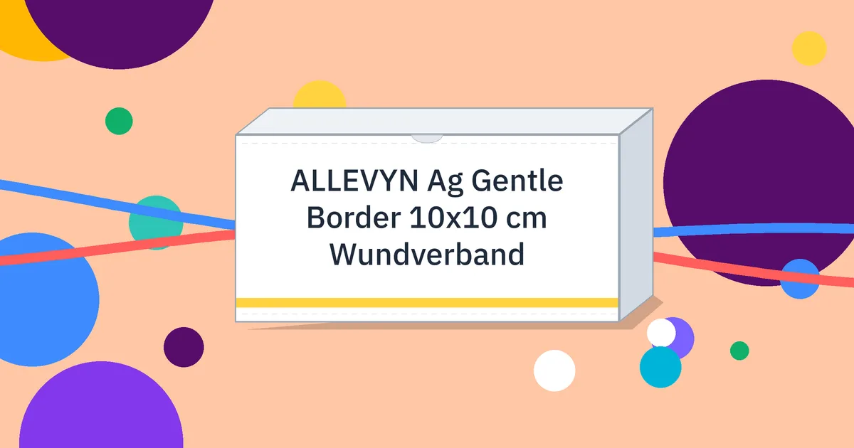 Symbolbild: Packung mit der Aufschrift ALLEVYN Ag Gentle Border 10x10 cm Wundverband (PZN 16164264) – Verfügbarkeit und Bezug in Apotheken in Frankfurt am Main