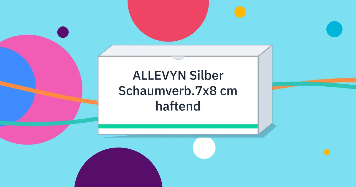 Symbolbild: Packung mit der Aufschrift ALLEVYN Silber Schaumverb.7x8 cm haftend (PZN 09686654) – Verfügbarkeit und Bezug in Apotheken in Frankfurt am Main