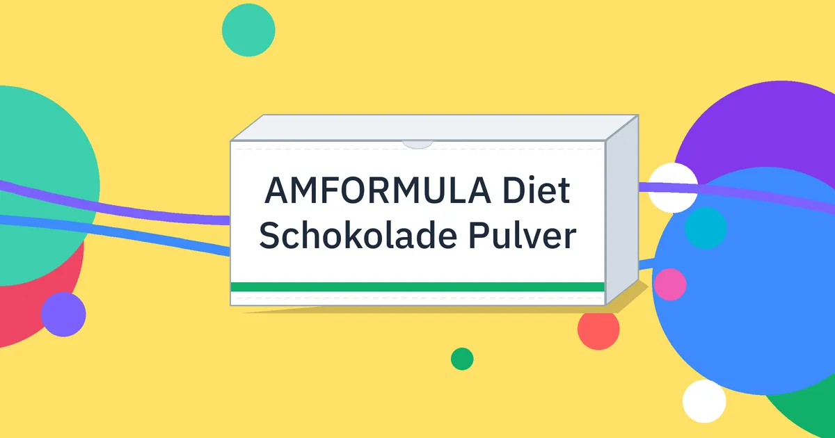 Symbolbild: Packung mit der Aufschrift AMFORMULA Diet Schokolade Pulver (PZN 01457641) – Verfügbarkeit und Bezug in Apotheken in Frankfurt am Main