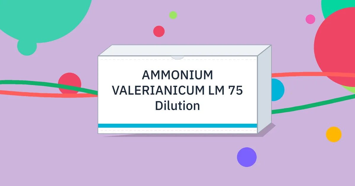 Symbolbild: Packung mit der Aufschrift AMMONIUM VALERIANICUM LM 75 Dilution (PZN 13323957) – Verfügbarkeit und Bezug in Apotheken in Frankfurt am Main