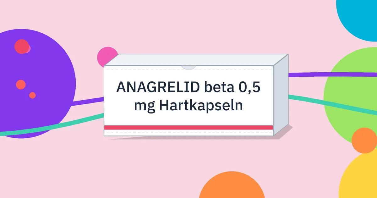 Symbolbild: Packung mit der Aufschrift ANAGRELID beta 0,5 mg Hartkapseln (PZN 05009632) – Verfügbarkeit und Bezug in Apotheken in Frankfurt am Main