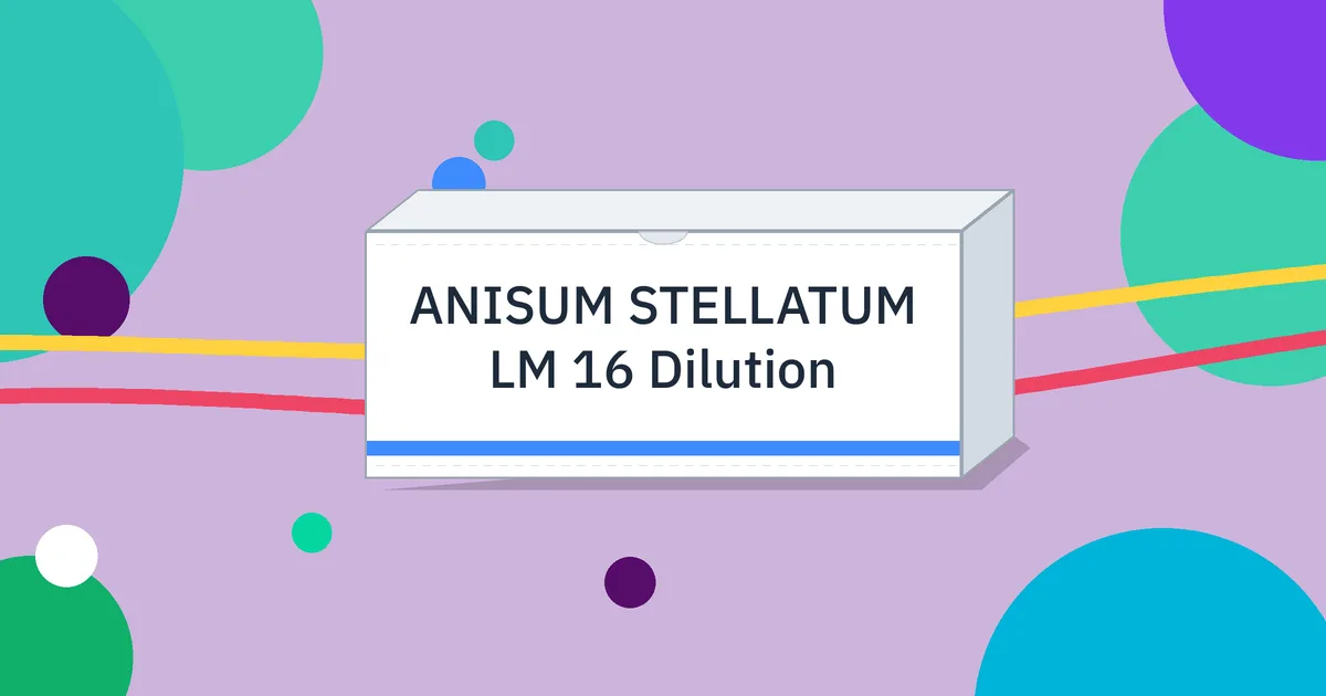 Symbolbild: Packung mit der Aufschrift ANISUM STELLATUM LM 16 Dilution (PZN 13369445) – Verfügbarkeit und Bezug in Apotheken in Frankfurt am Main