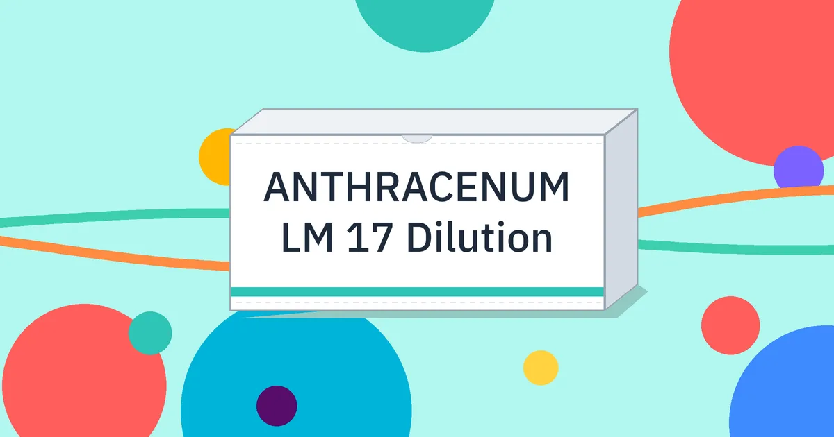 Symbolbild: Packung mit der Aufschrift ANTHRACENUM LM 17 Dilution (PZN 13370365) – Verfügbarkeit und Bezug in Apotheken in Frankfurt am Main