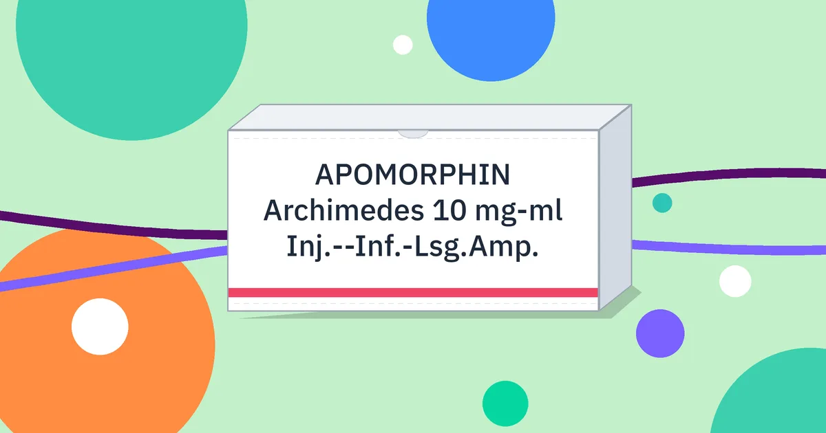 Symbolbild: Packung mit der Aufschrift APOMORPHIN Archimedes 10 mg-ml Inj.--Inf.-Lsg.Amp. (PZN 18016869) – Verfügbarkeit und Bezug in Apotheken in Frankfurt am Main
