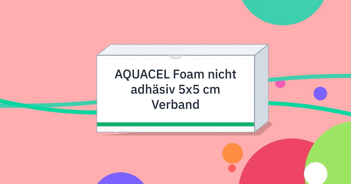 Symbolbild: Packung mit der Aufschrift AQUACEL Foam nicht adhäsiv 5x5 cm Verband (PZN 19293915) – Verfügbarkeit und Bezug in Apotheken in Frankfurt am Main