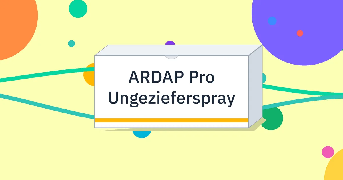 Symbolbild: Packung mit der Aufschrift ARDAP Pro Ungezieferspray (PZN 19411473) – Verfügbarkeit und Bezug in Apotheken in Frankfurt am Main