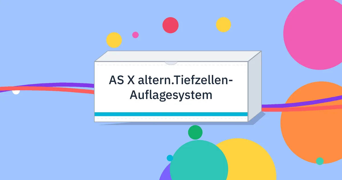 Symbolbild: Packung mit der Aufschrift AS X altern.Tiefzellen-Auflagesystem (PZN 04183322) – Verfügbarkeit und Bezug in Apotheken in Frankfurt am Main