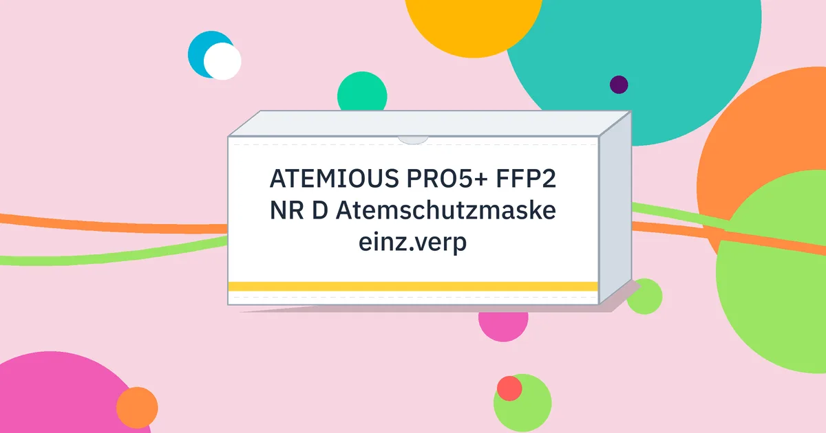 Symbolbild: Packung mit der Aufschrift ATEMIOUS PRO5+ FFP2 NR D Atemschutzmaske einz.verp (PZN 20648795) – Verfügbarkeit und Bezug in Apotheken in Frankfurt am Main
