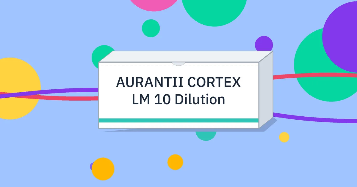 Symbolbild: Packung mit der Aufschrift AURANTII CORTEX LM 10 Dilution (PZN 13372950) – Verfügbarkeit und Bezug in Apotheken in Frankfurt am Main