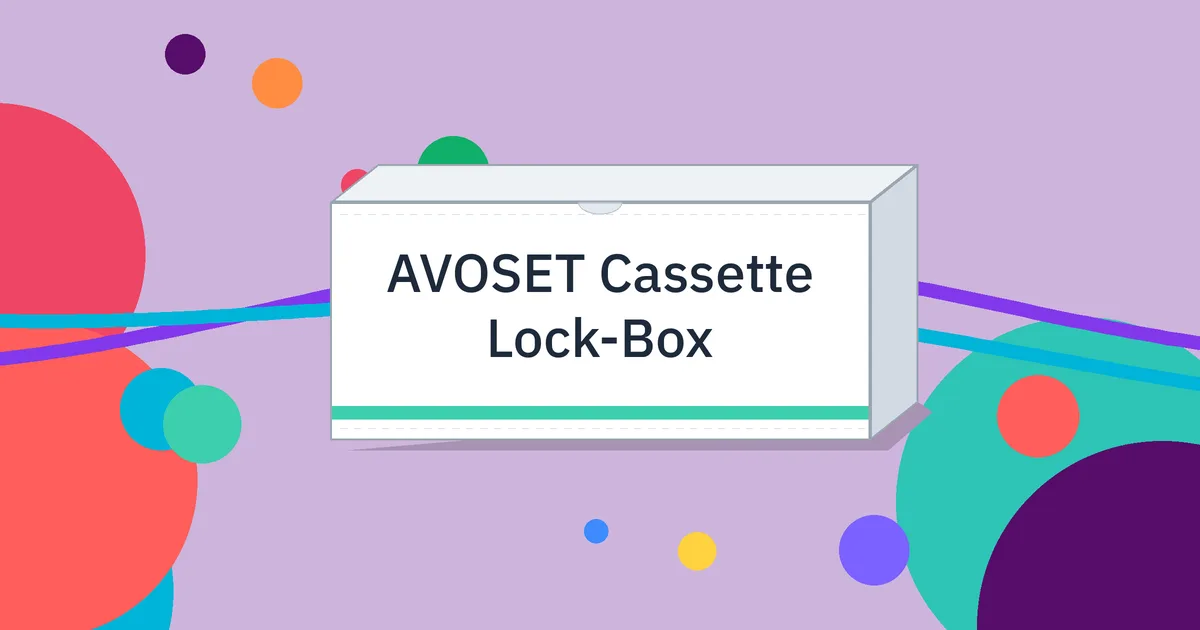 Symbolbild: Packung mit der Aufschrift AVOSET Cassette Lock-Box (PZN 18702292) – Verfügbarkeit und Bezug in Apotheken in Frankfurt am Main